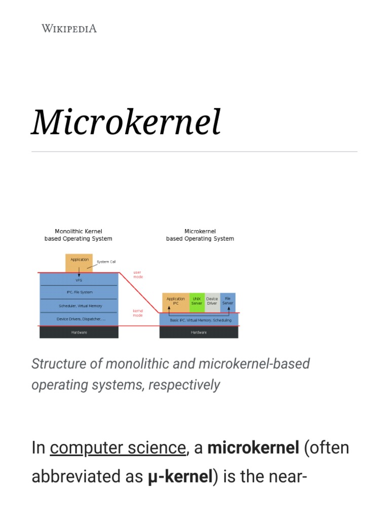Microkernel - Wikipedia | PDF | Kernel (Operating System) | Computing