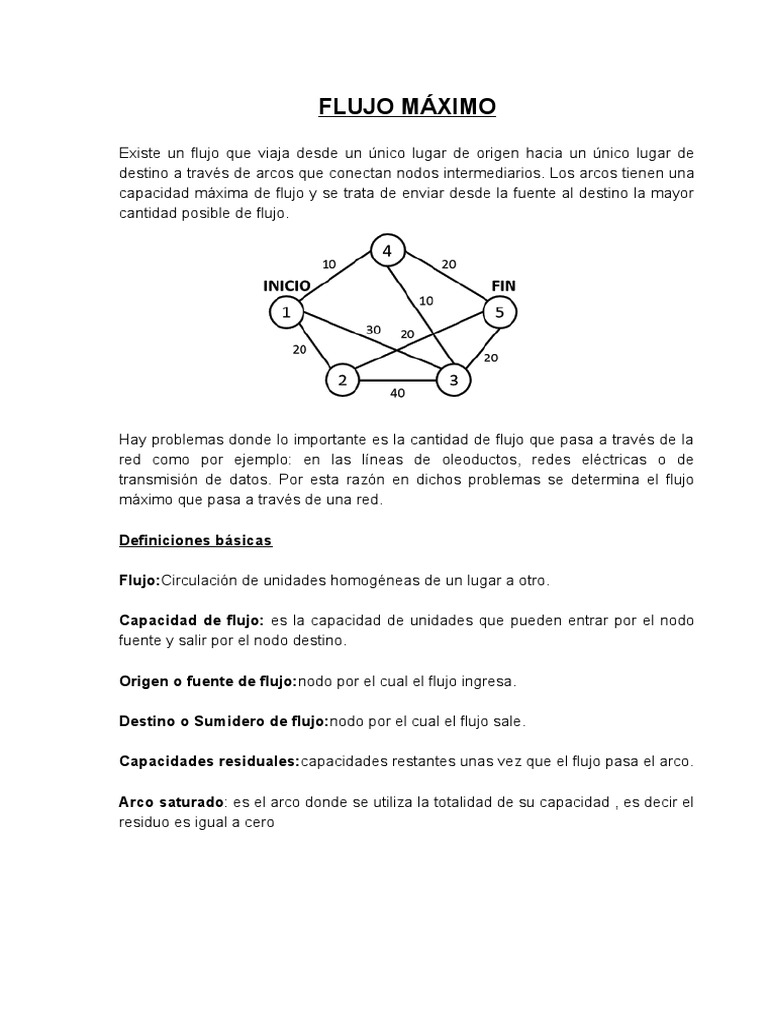 Flujo Maximo | PDF | Vértice (teoría de grafos) | Informática teórica