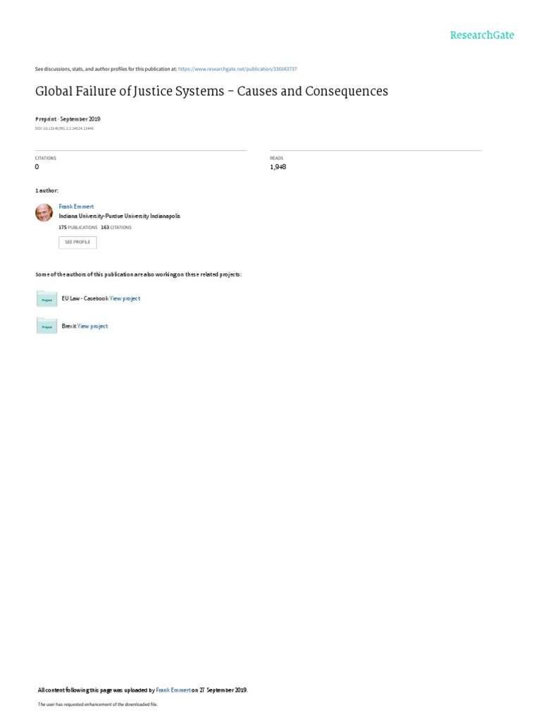 Global Failure of Justice Systems - Causes and Consequences: September ...