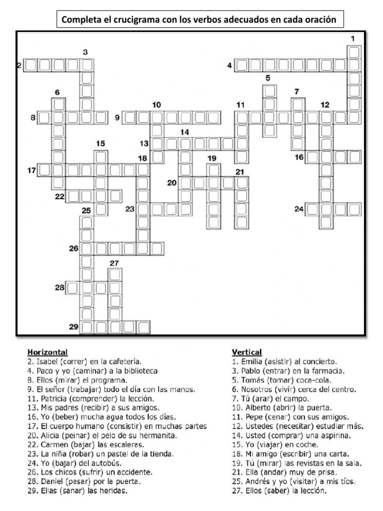 Crucigramas para 2do Grado | PDF