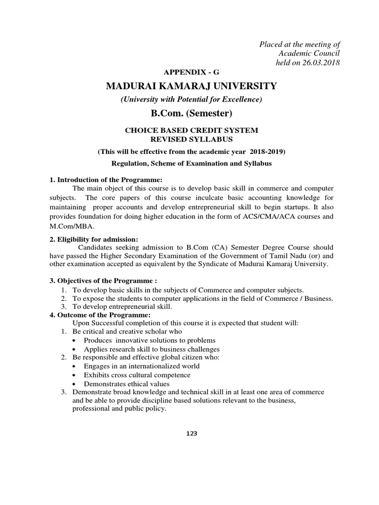 B.com Syllabus | PDF | Banks | Matrix (Mathematics)