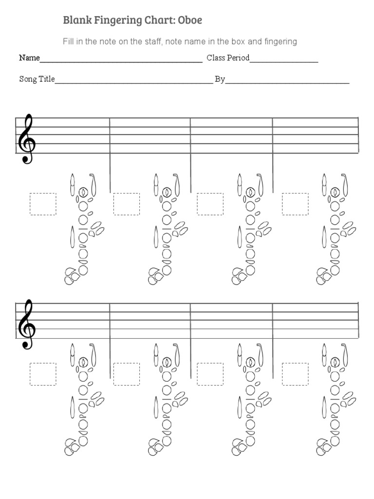 A Guide to Fingering Techniques on the Oboe: A Blank Chart for Students ...