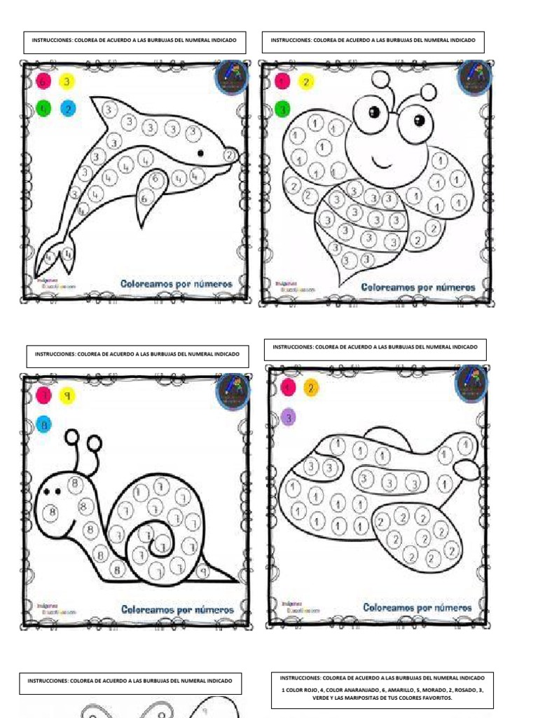 Actividades de Colorear Numeros 3ra Unidad | PDF | Cocina, comidas y vino