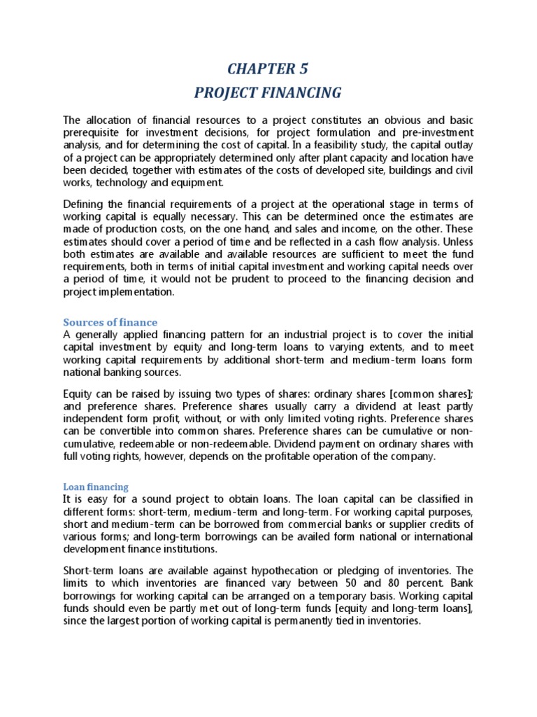 Project Financing: Sources of Finance | PDF | Interest | Finance ...