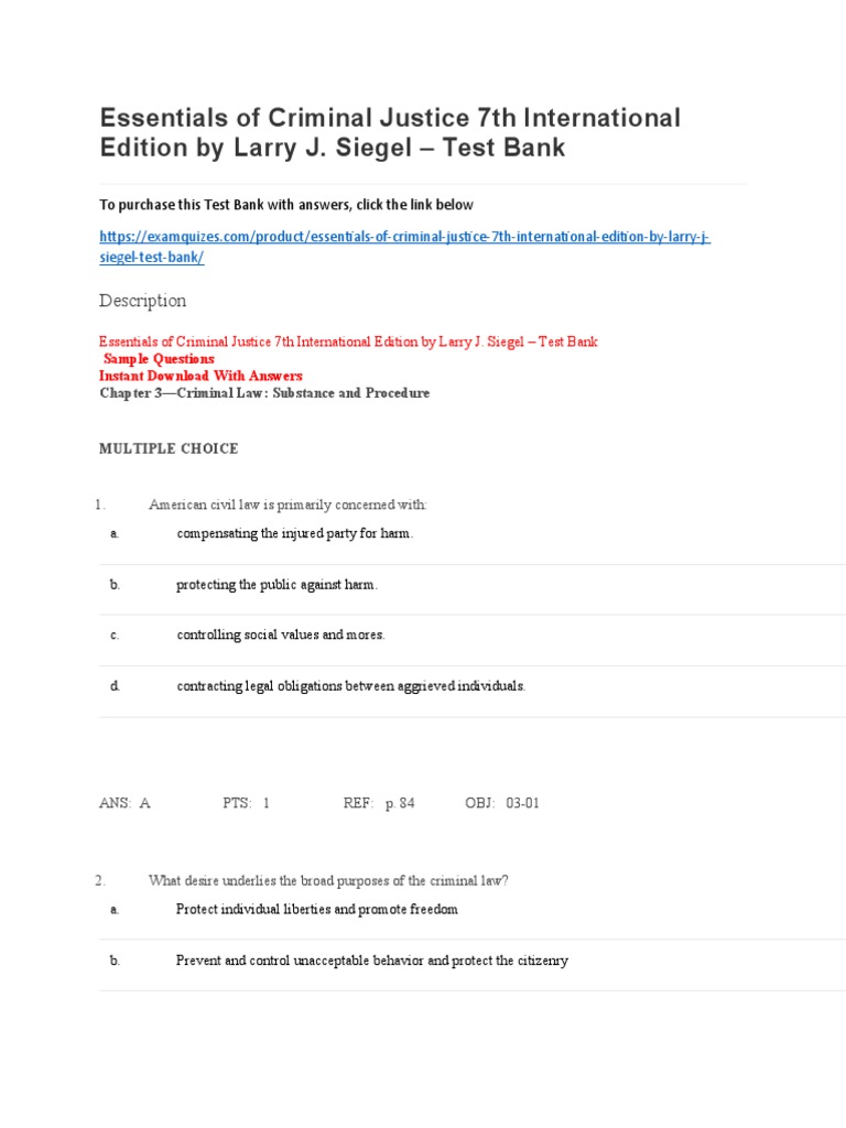 Essentials of Criminal Justice 7th International Edition by Larry J ...