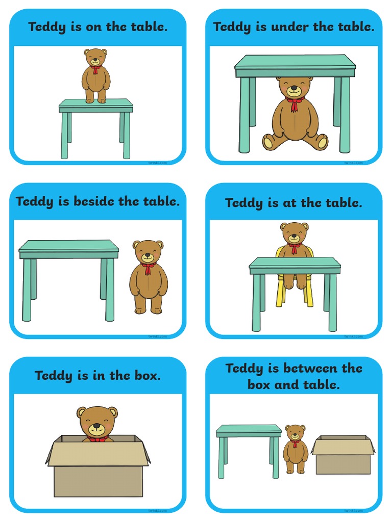 Teddy Is On The Table. Teddy Is Under The Table | PDF