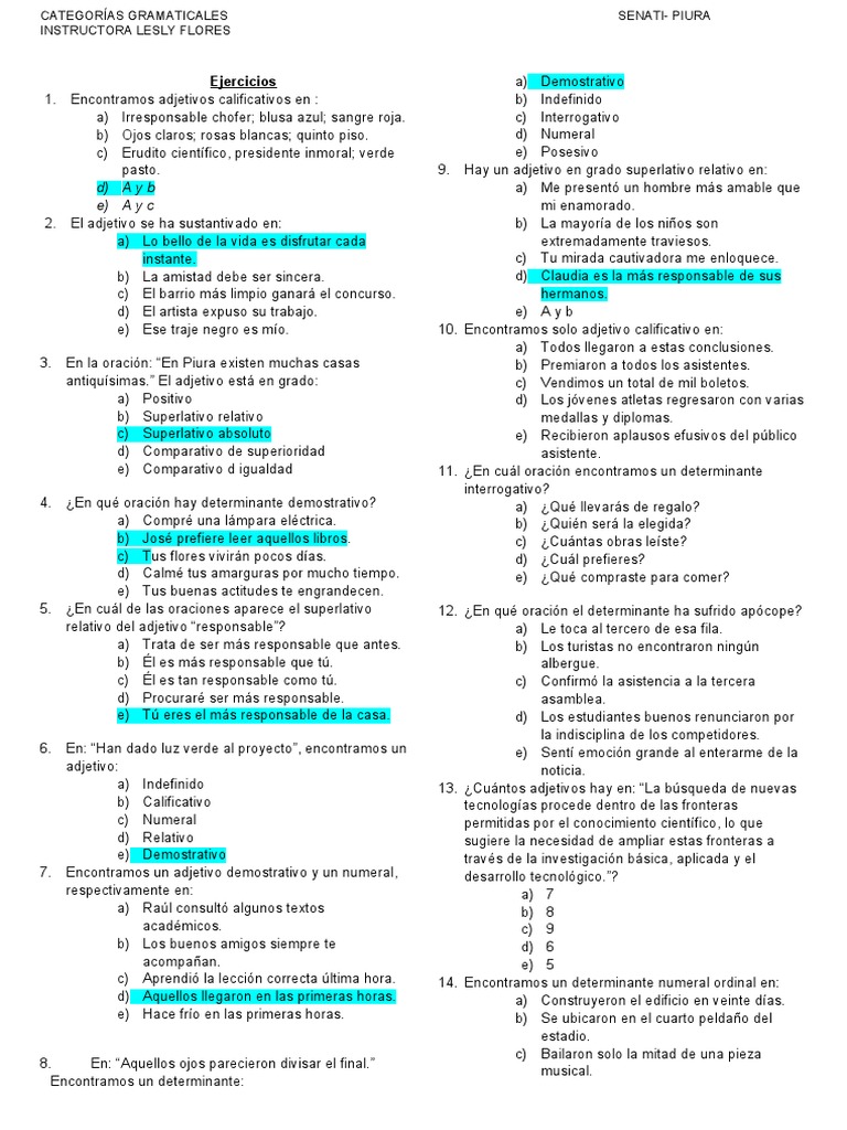 Ejercicios de Comu 2 PVP Perdido | PDF | Adjetivo | Vocabulario