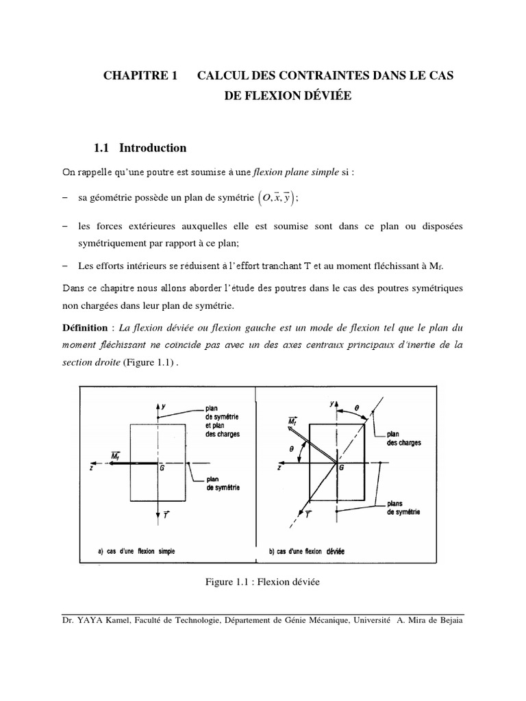Flexion Déviée : Calcul et Analyse | PDF | Flexion (matériau) | Mathématiques