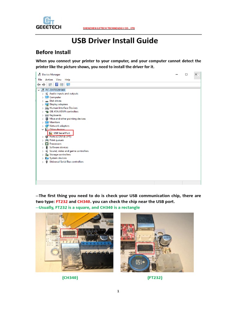 Usb Drivers Install Guide | PDF