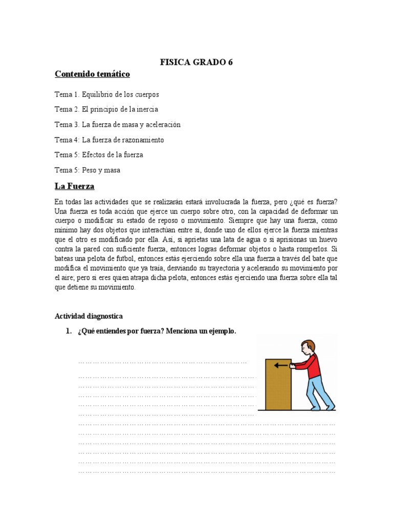 Grado Sexto Completo | PDF | Las leyes del movimiento de Newton | Fuerza