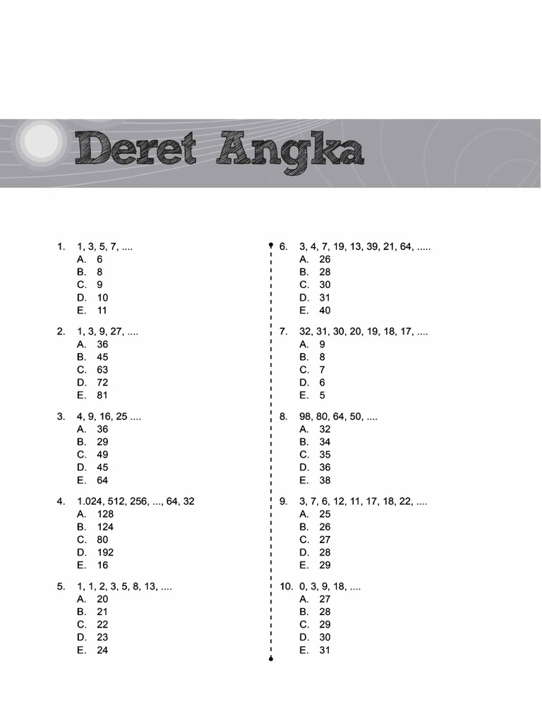Deret Angka 1 | PDF