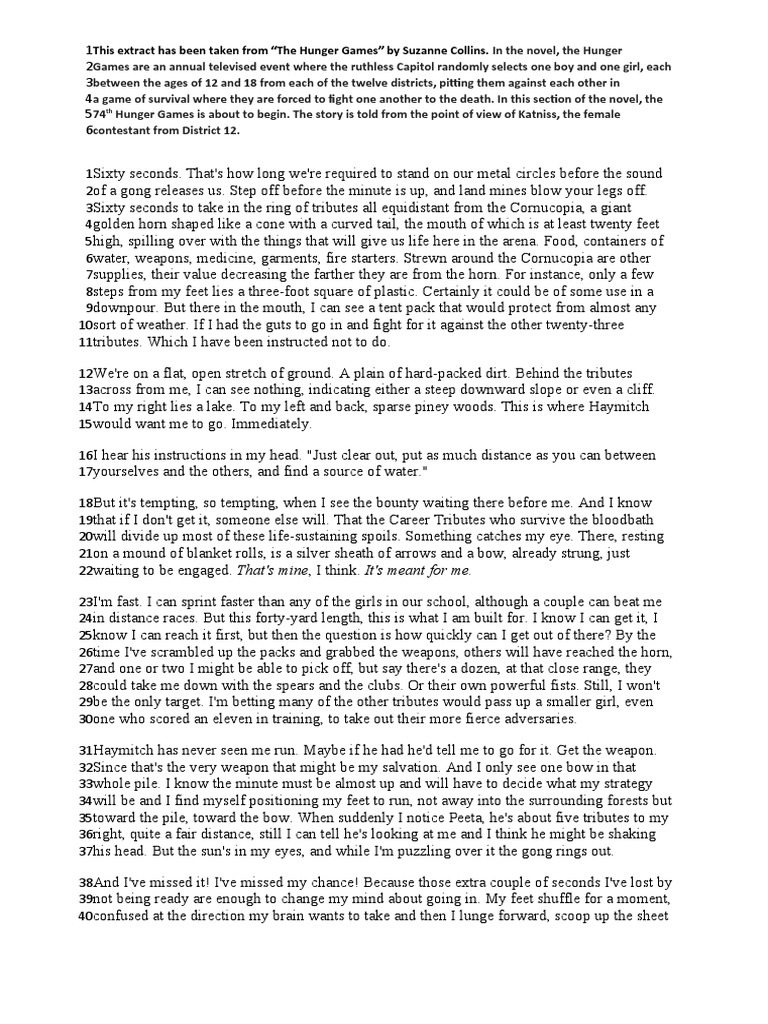 The Hunger Games Extract The Cornu | PDF | The Hunger Games