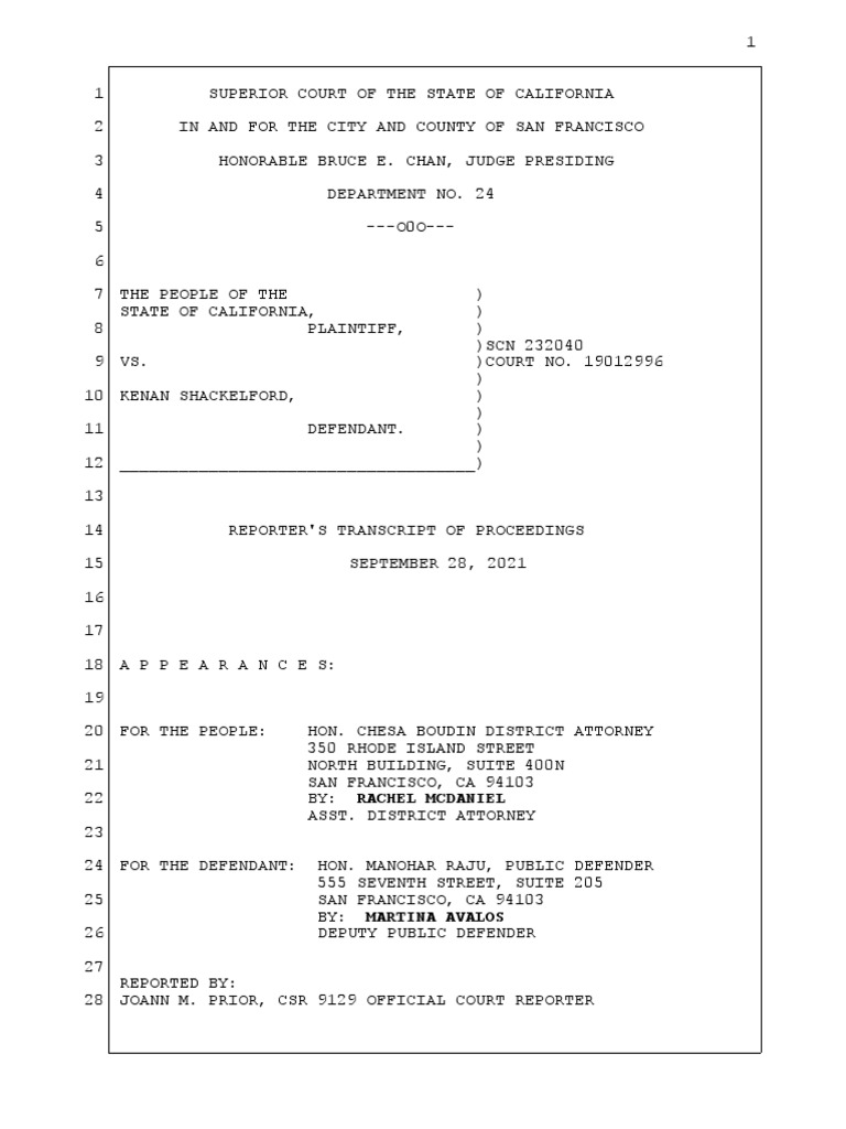 FILE - 8188 - Judge Chan Transcript | PDF | Crime & Violence | Criminal ...