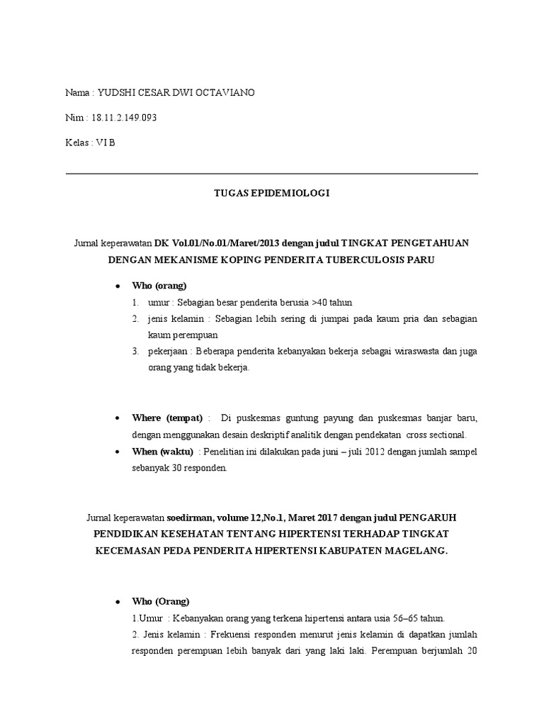 Tingkat Pengetahuan Dengan Mekanisme Koping Penderita Tuberculosis Paru ... Tingkat Pengetahuan Dengan Mekanisme Koping Penderita Tuberculosis Paru ...