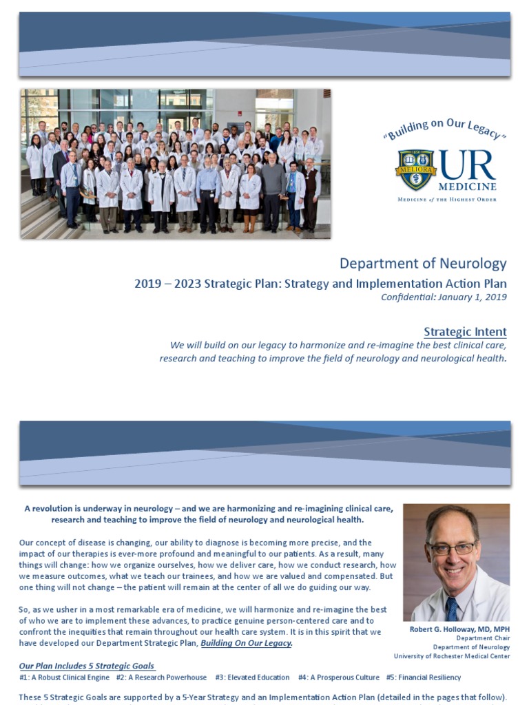 Department of Neurology: 2019 - 2023 Strategic Plan: Strategy and ...