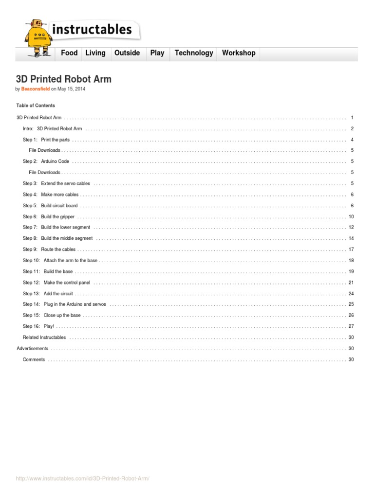 3D Printed Robot Arm | PDF | Electrical Connector | Printed Circuit Board