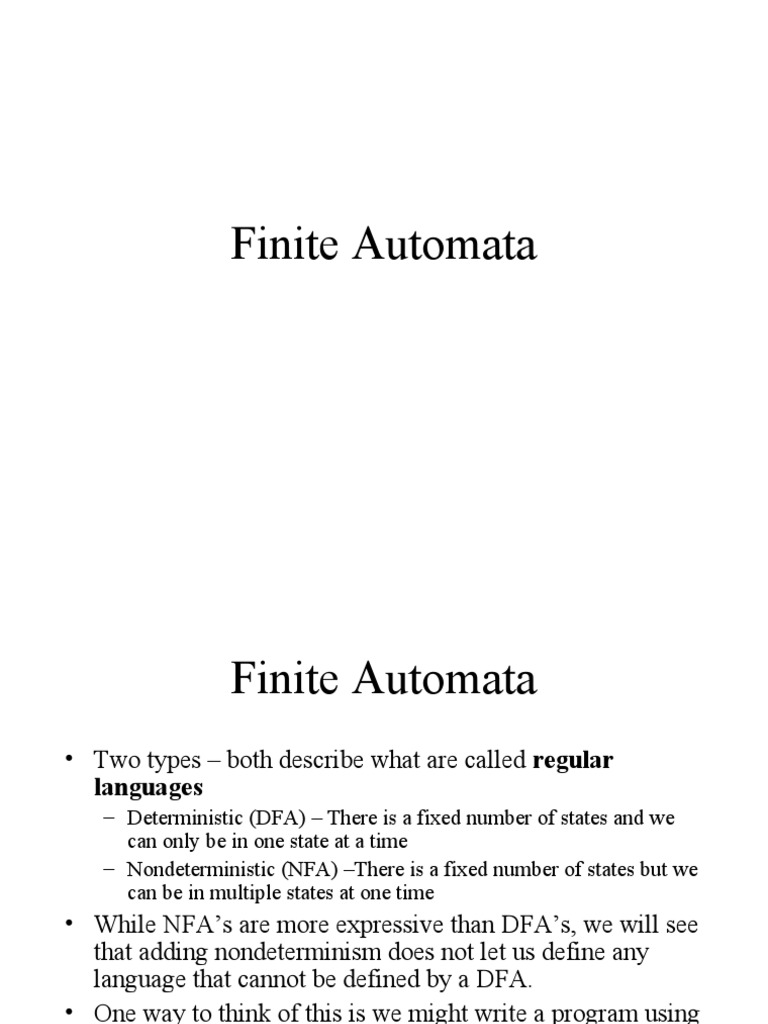 Finite Automata Pdf Theory Of Computation Models Of Computation