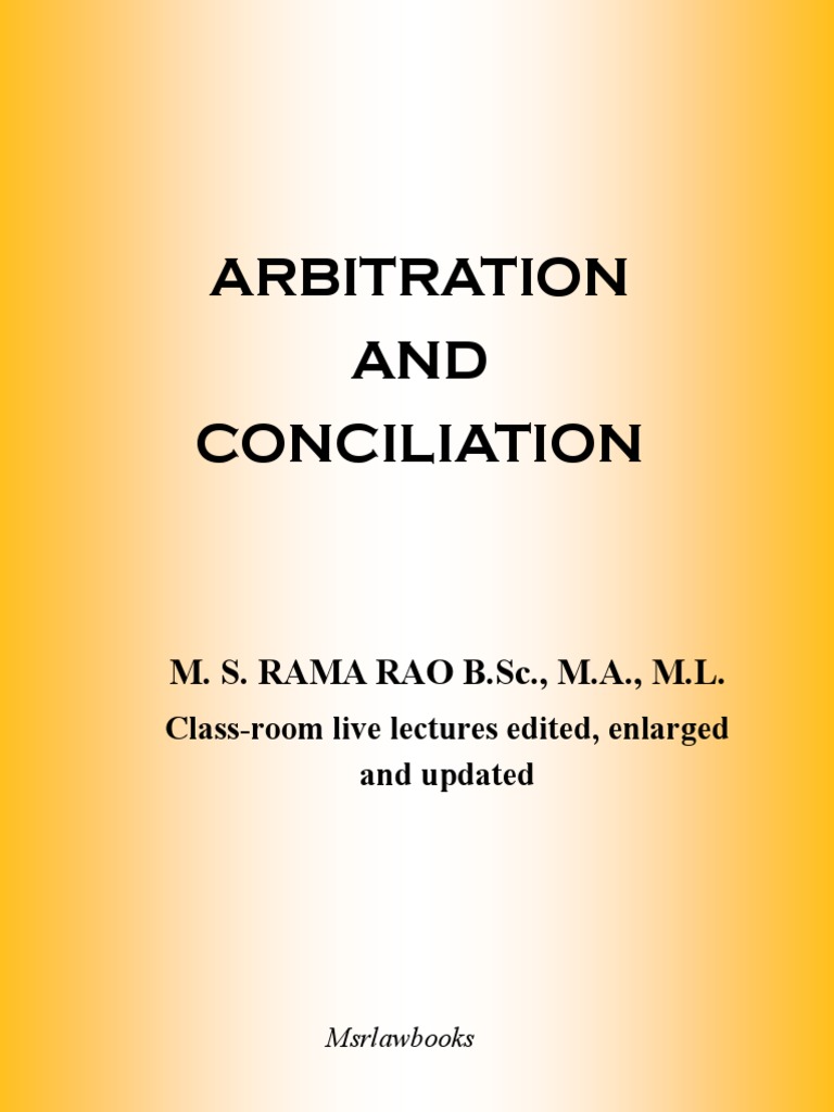 Arbitration and Conciliation | PDF