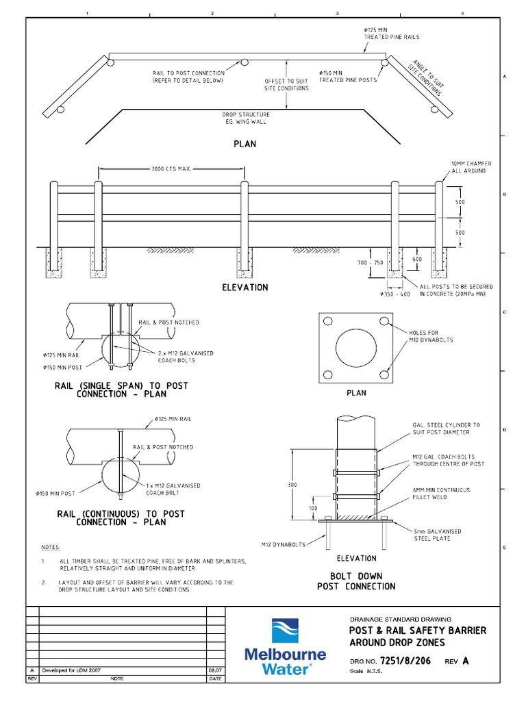 Drawing No 7251 8 206 Treated Pine Safety Barrier Arounddrop Zones | PDF