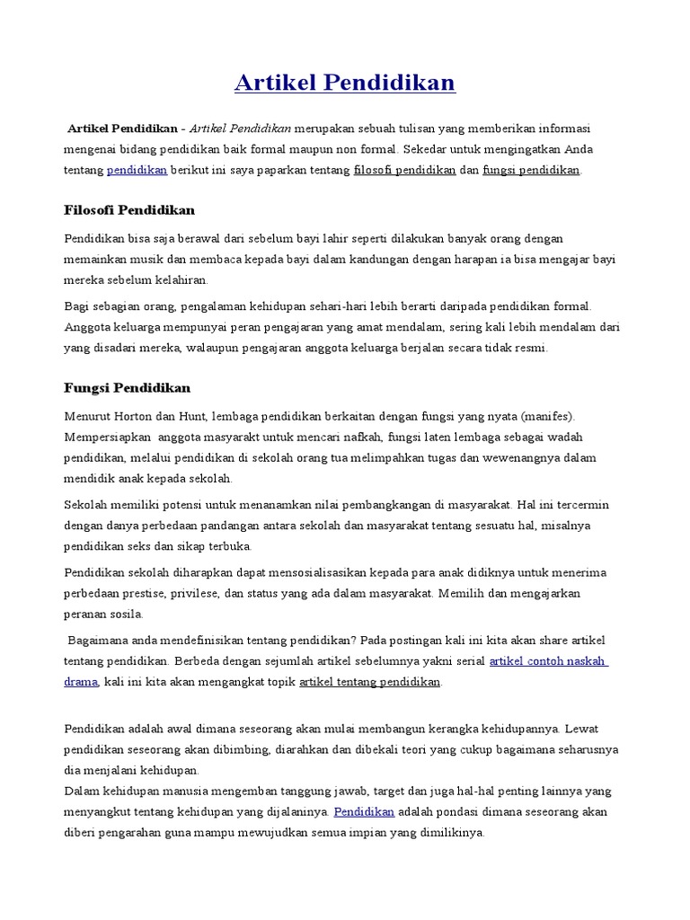 Artikel Pendidikan | PDF