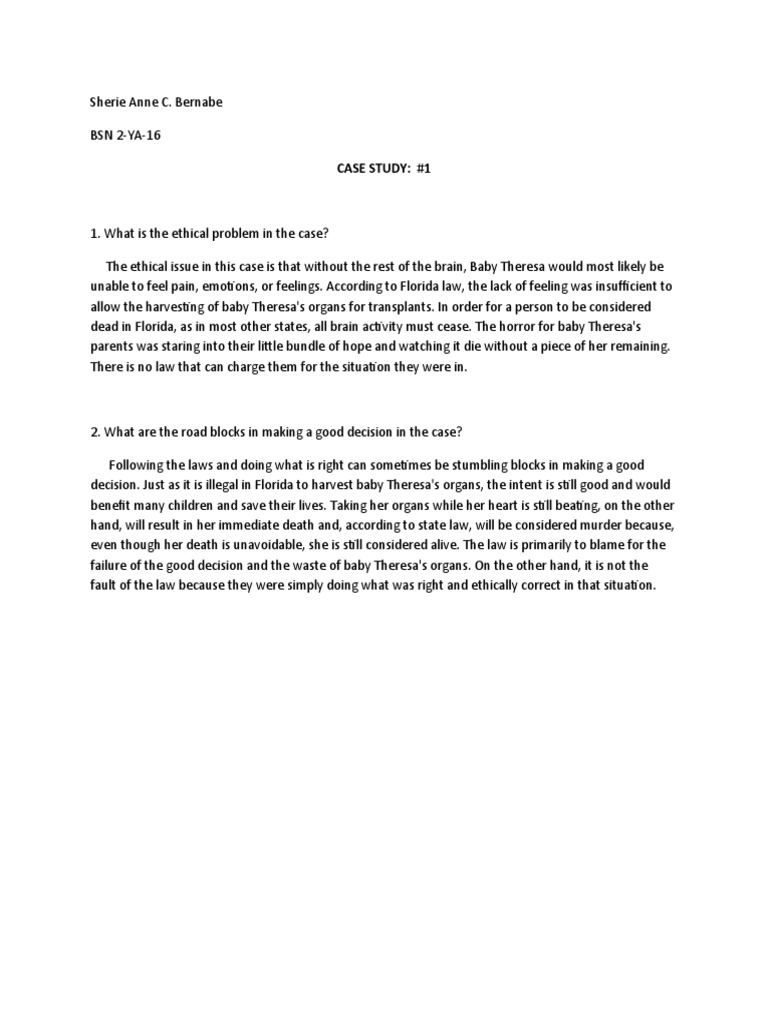 Case Study of Baby Theresa | PDF