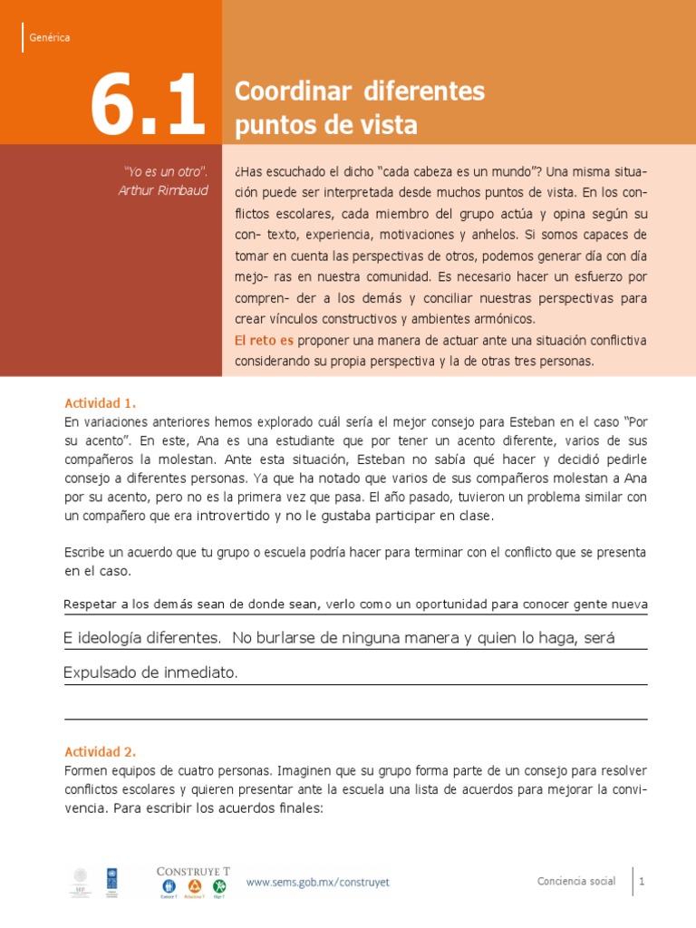 Coordinación de Perspectivas en Conflictos | PDF | Crecimiento personal ...