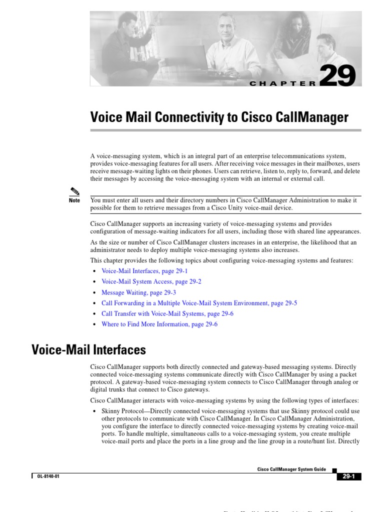 Voice Mail Connectivity To Cisco Callmanager | PDF | Voicemail | Telephony