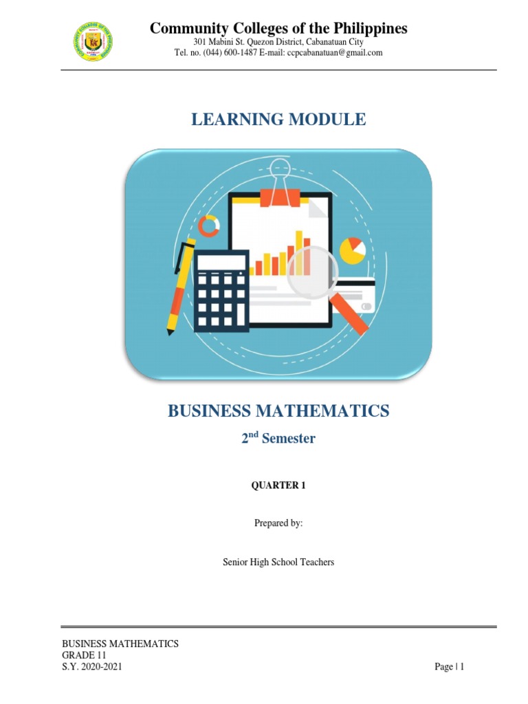Business Mathematics Module | PDF | Decimal | Ratio