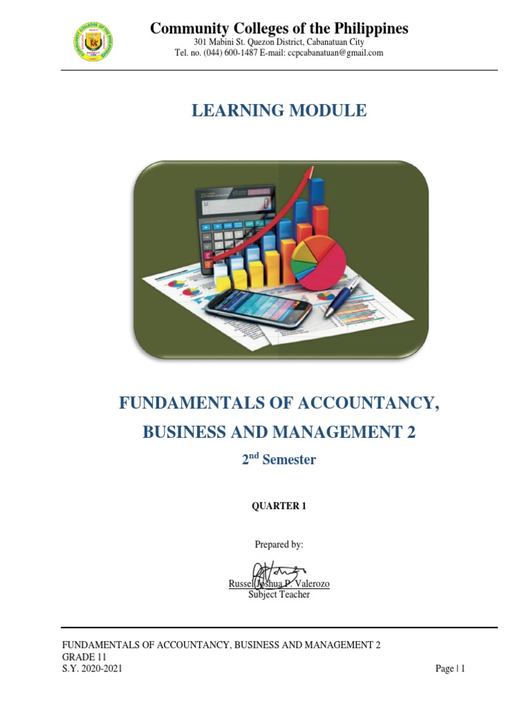 Grade 11 Accountancy Learning Module | PDF | Balance Sheet | Debits And ...