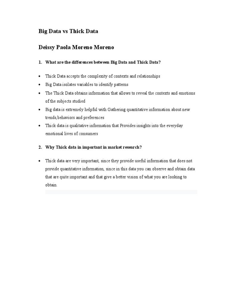 Big Data Vs Thick Data | PDF