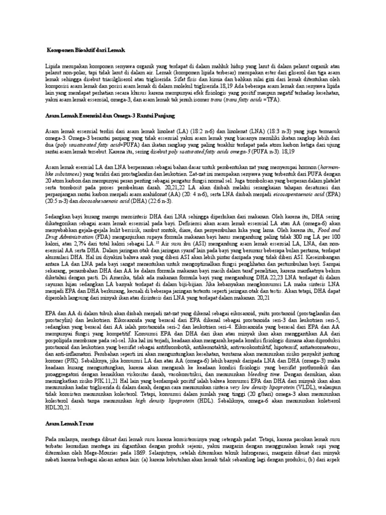 Komponen Bioaktif Dari Lemak | PDF