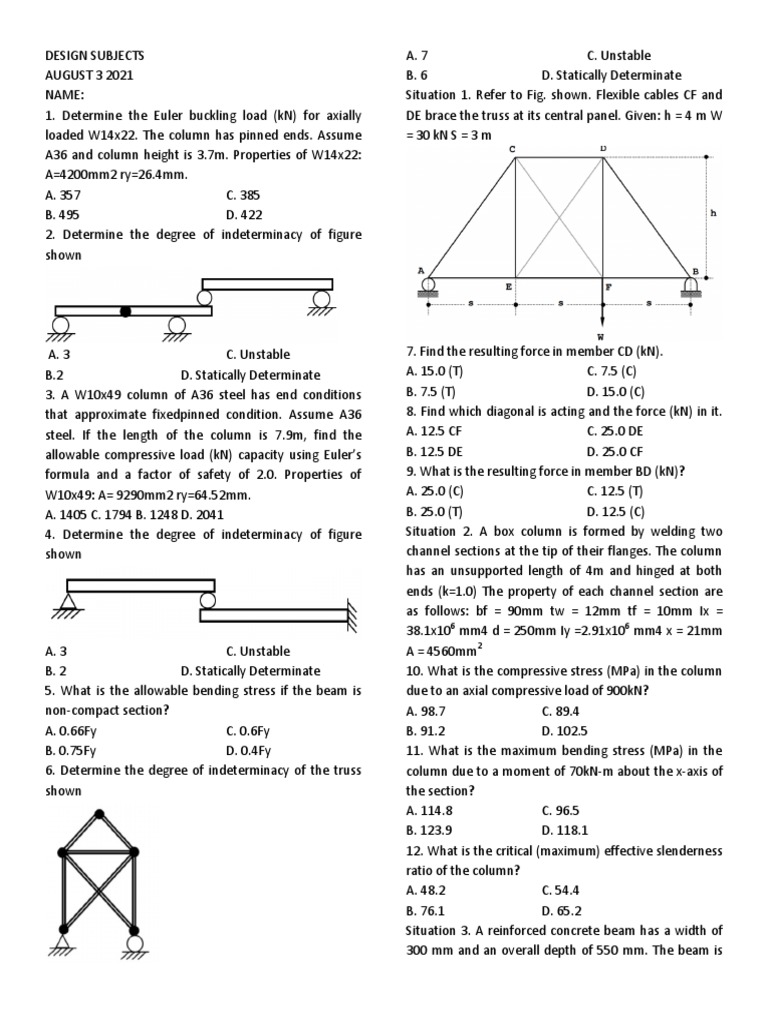 Official Preboard Structural Engineering and Construction | PDF | Beam (Structure) | Bending