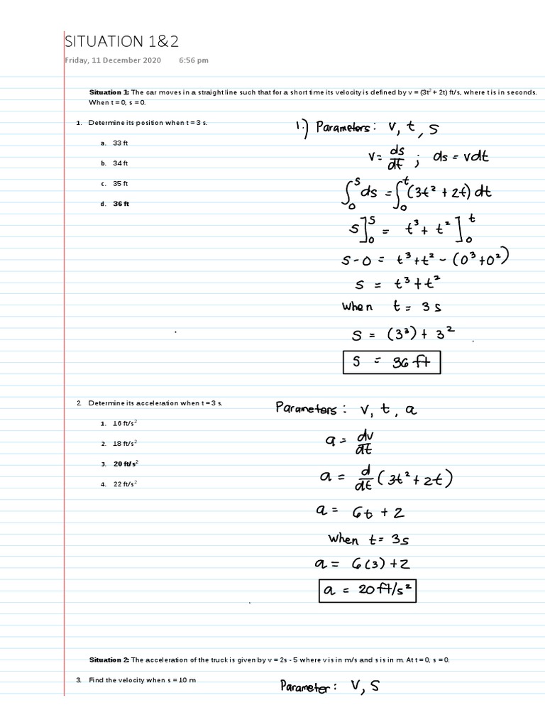 Dynamics Problem Set Answers | PDF