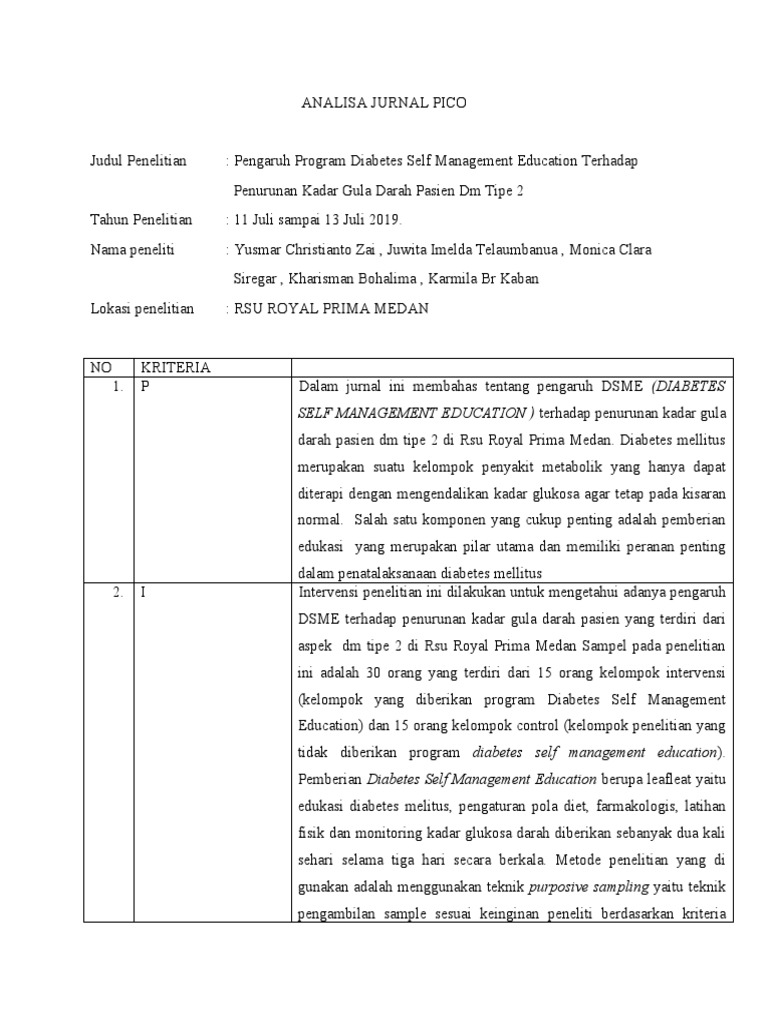 Analisa Jurnal Pico | PDF
