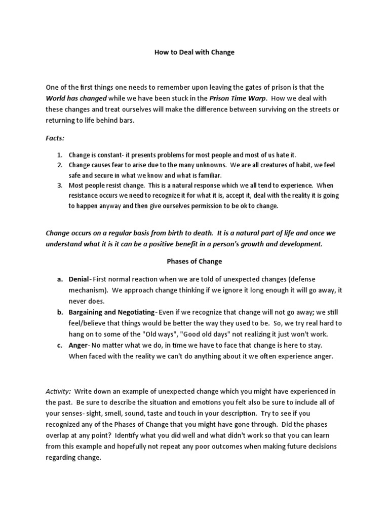 How To Deal With Change | PDF | Feeling | Mental Processes