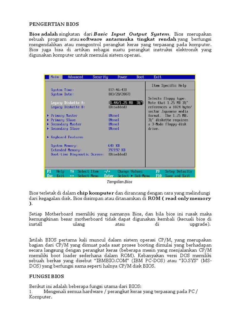 Cara Setting BIOS | PDF