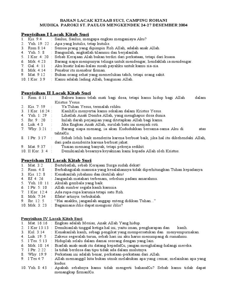 Soal Lacak Kita Suci | PDF