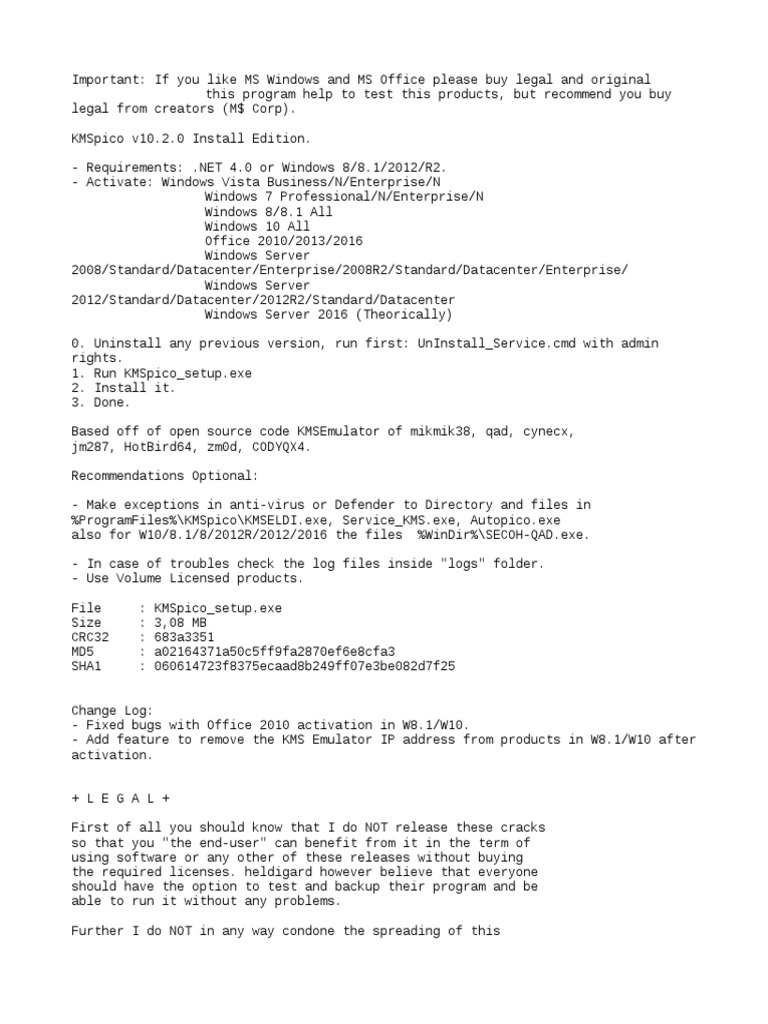 ReadMe KMSpico Install | PDF | Business ReadMe KMSpico Install | PDF | Business
