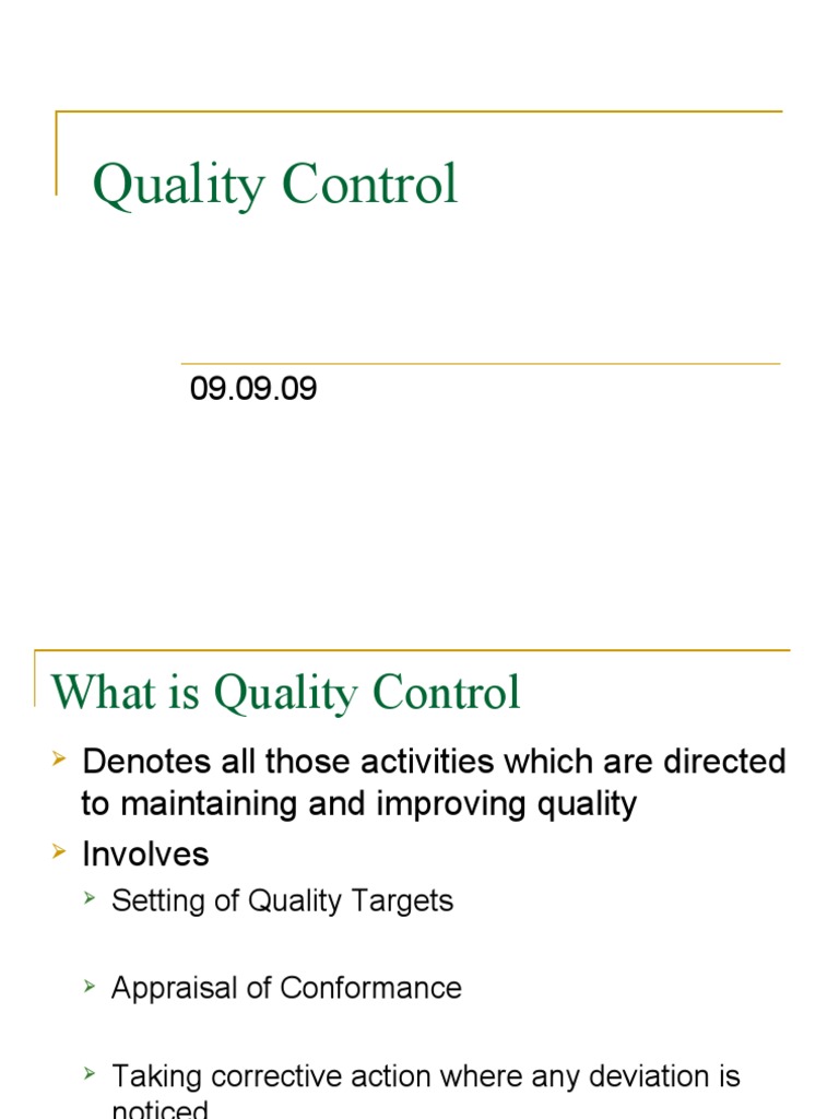 4-Quality Control | PDF | Business Process | Evaluation Methods