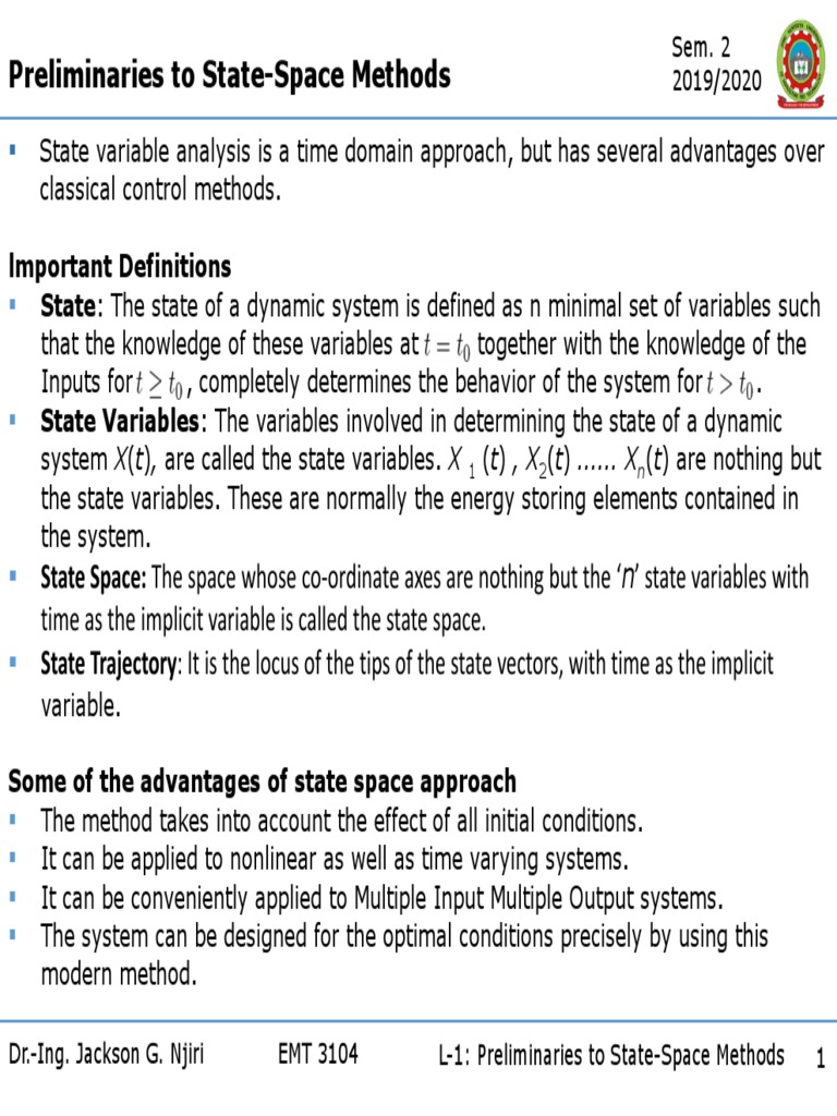 L-1 - Introduction To State-Space Methods | PDF | Applied Mathematics ...