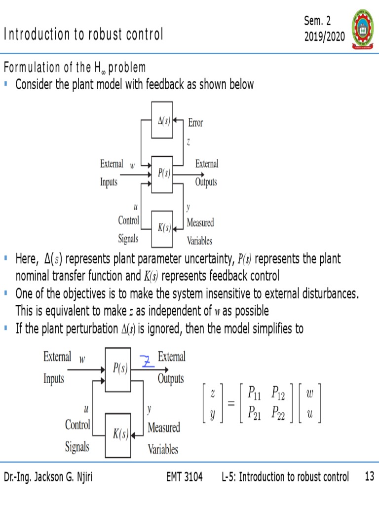 L-5 Introduction To Robust Control | PDF | Control Theory | Computing