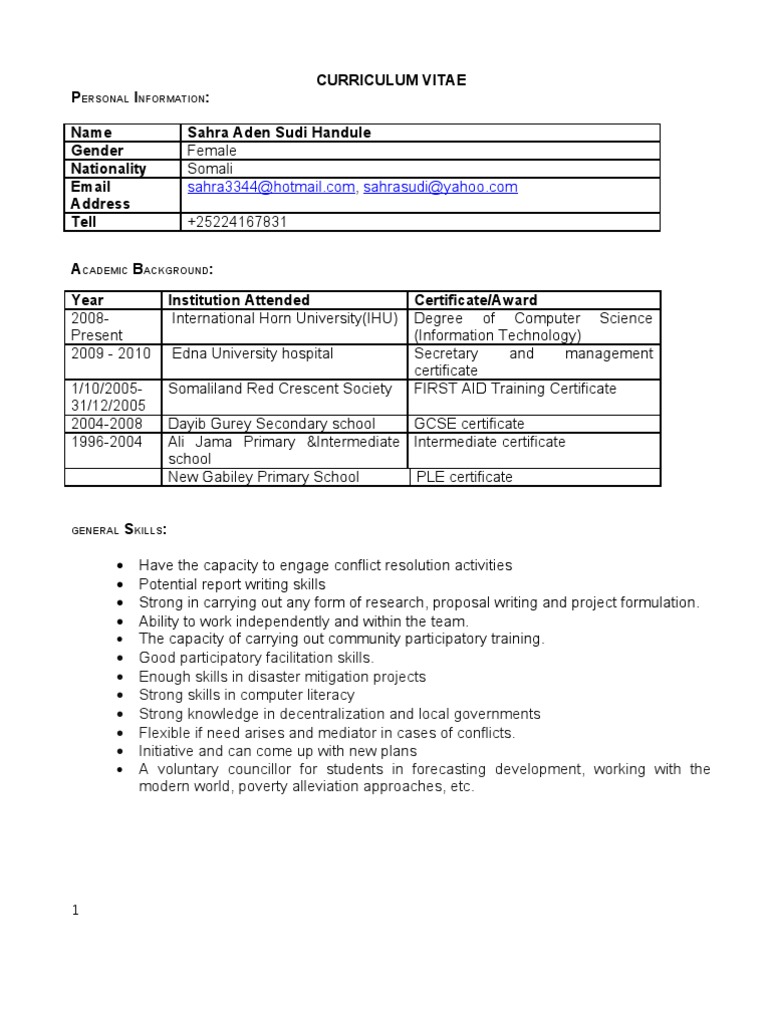 Final CV | PDF | Uganda | Employment