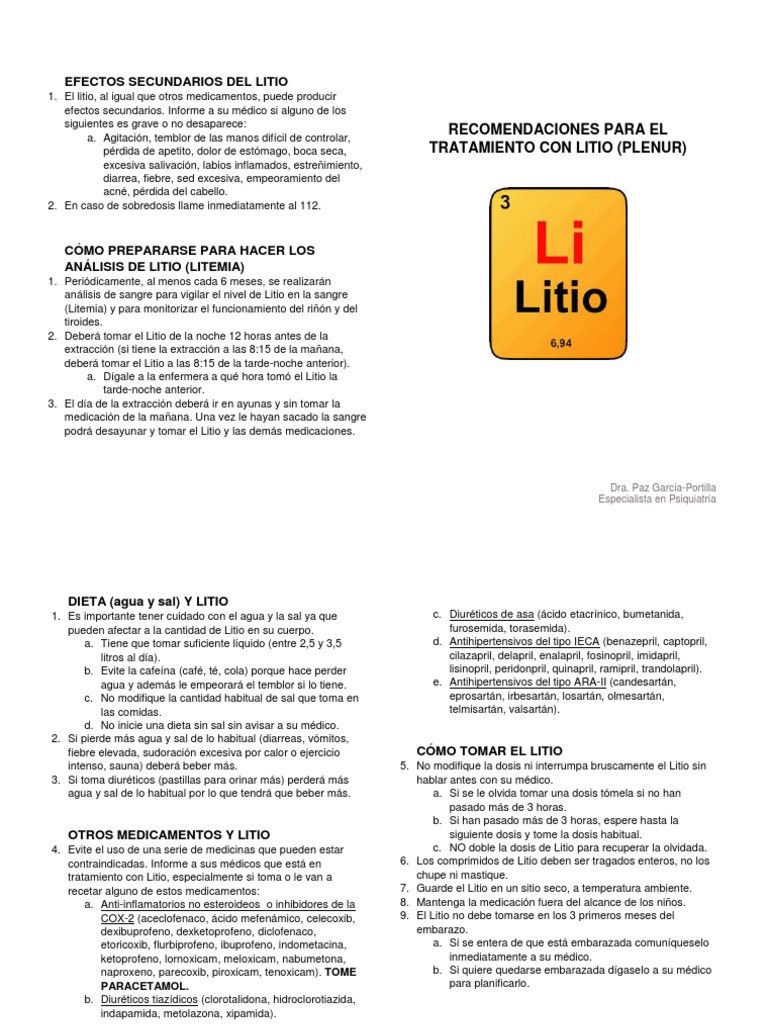 Litio RecomendacionesTtoPacientes | PDF | Droga anti-inflamatoria libre ...