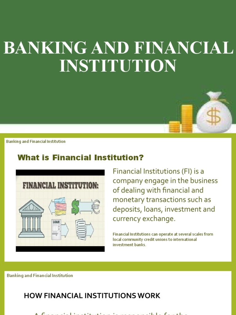 Understanding Financial Institutions | PDF | Banks | Deposit Account