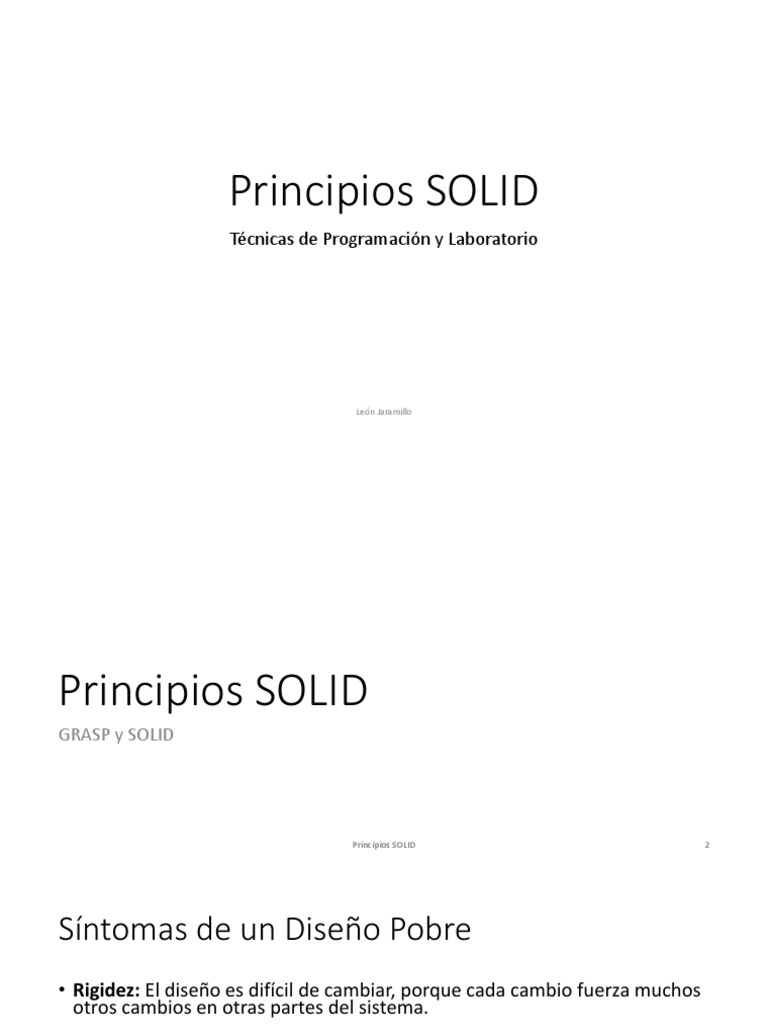 15 - Principios SOLID | PDF | Diseño | Ingeniería de Sistemas