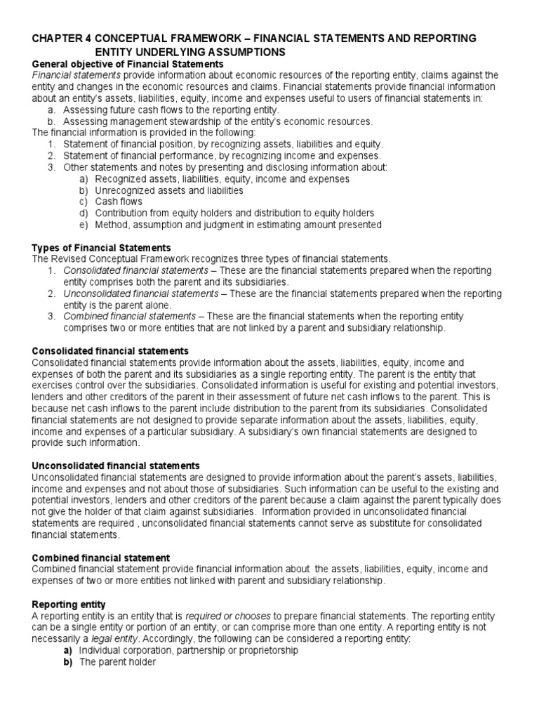Chapter 4 Conceptual Framework - Financial Statements and Reporting ...