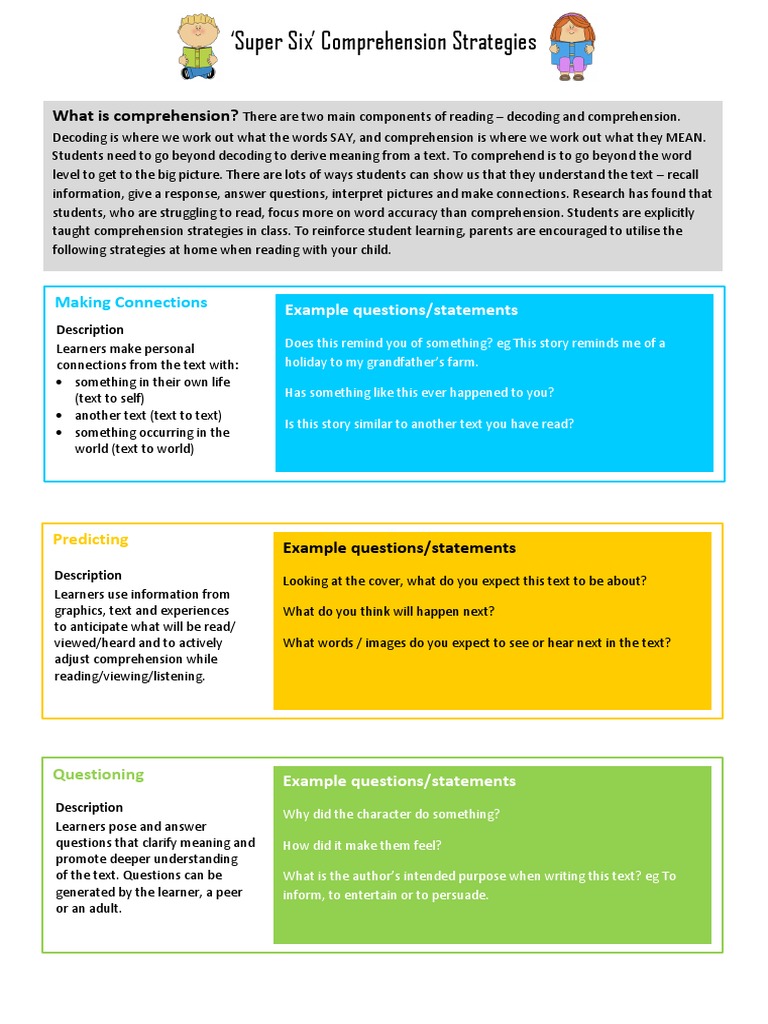 Super Six Parenthandout | PDF | Reading Comprehension | Cognition
