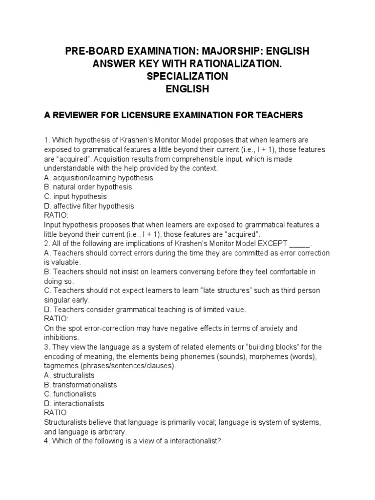 ENGLISH PRE-BOARD EXAM W RATIO | PDF | Verb | Helen Of Troy