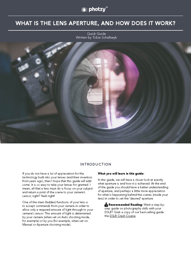 What Is The Lens Aperture, and How Does It Work?: Photzy | PDF | Camera ...