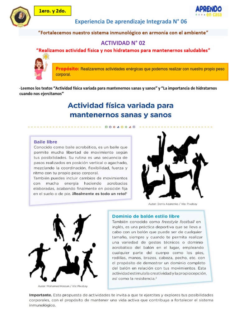 EXP APRENDIZ. #06-Actividad 02 - 1ero y 2do Sec. | PDF